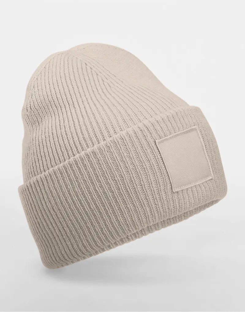 Deep Cuffed Tonal Patch Beanie med tryck
