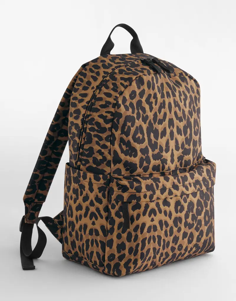 Leopard Print Backpack med tryck
