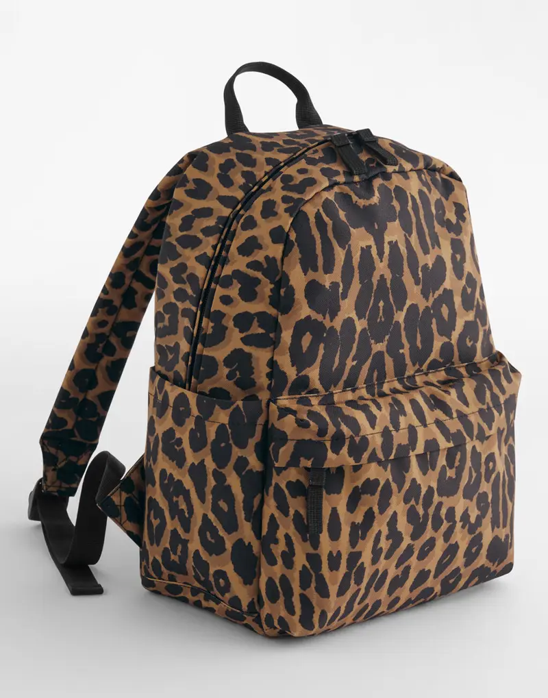 Leopard Print Mini Backpack med tryck